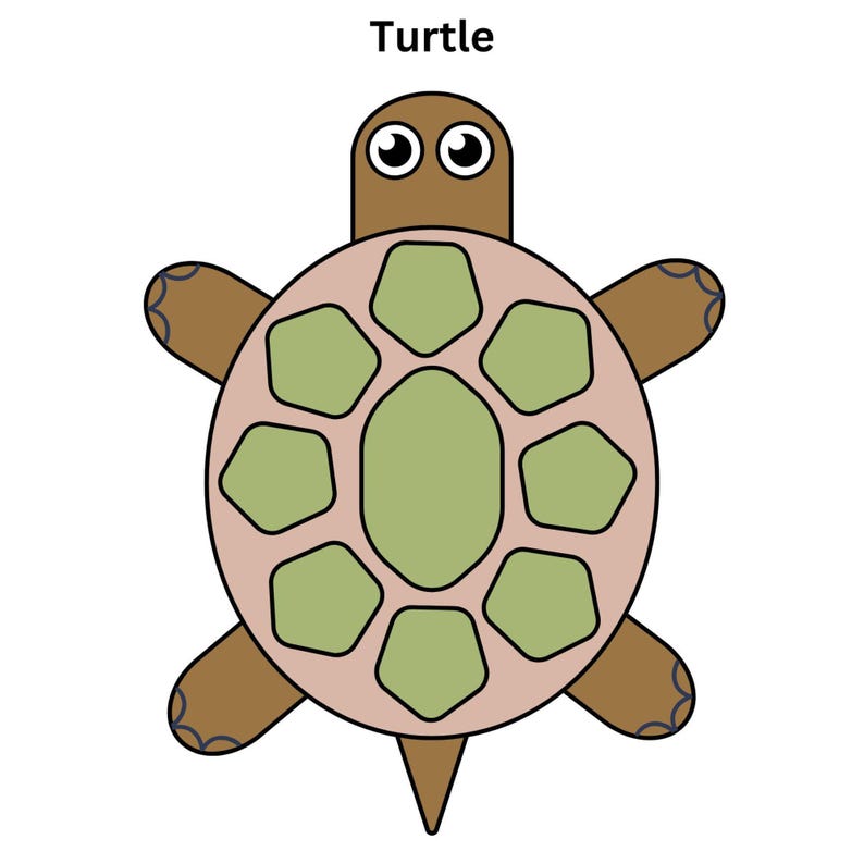 Build a Craft, Turtle Kids Printable Craft, Instant Download, Cut and ...