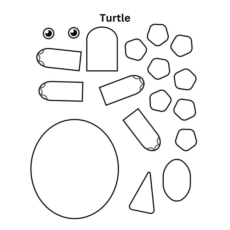 Build a Craft, Turtle Kids Printable Craft, Instant Download, Cut and ...