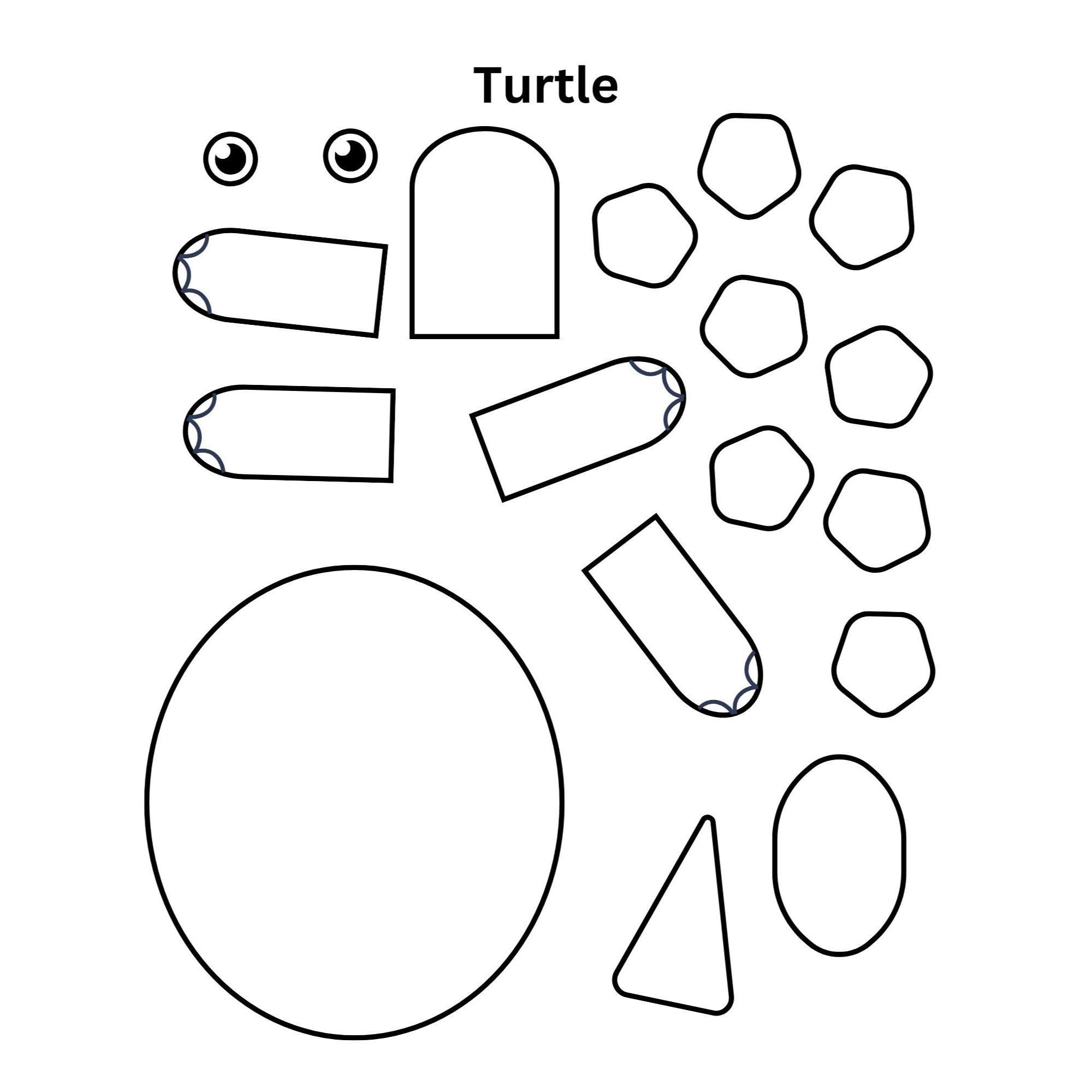 Build a Craft, Turtle Kids Printable Craft, Instant Download, Cut and ...