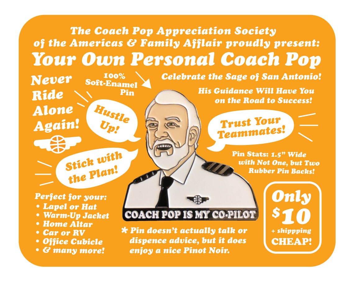 Coach Pop is My Co-pilot Enamel Pin - Etsy