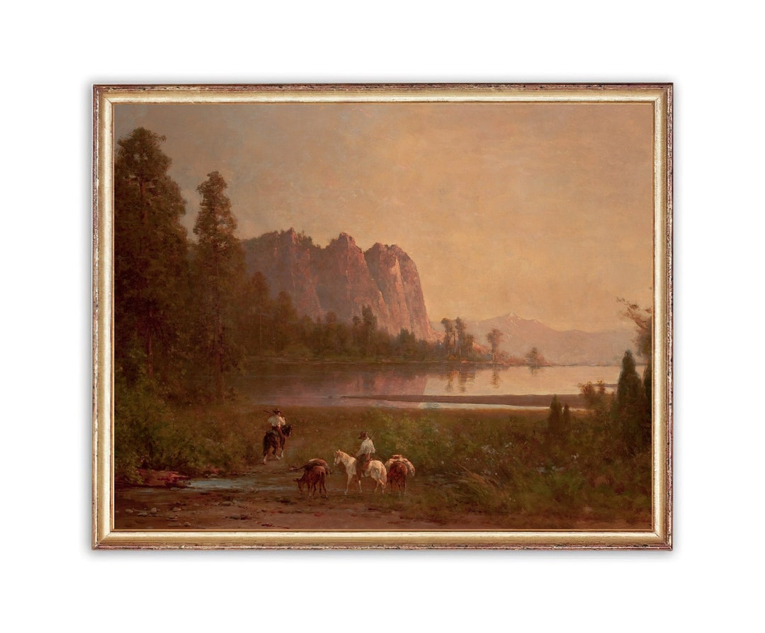 Vintage Western Old West Art Print | Cowboy Horse Rider Artwork ...