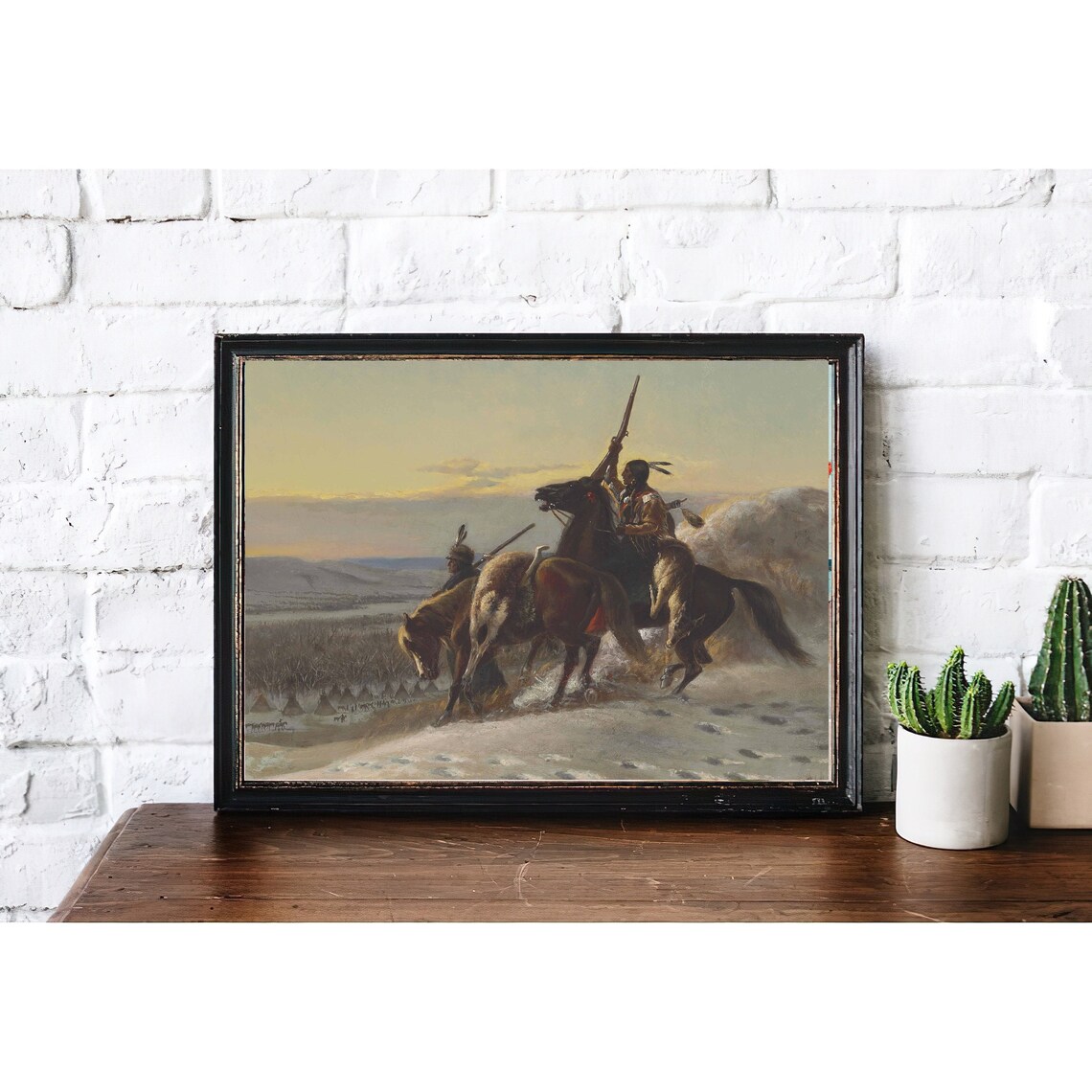 Native American Horse Riders Painting | 19th Century Western Art ...