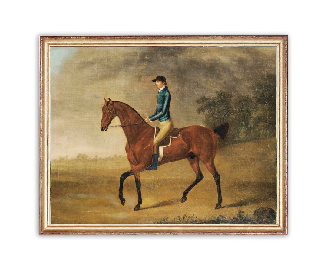Iconic Horse Rider Painting for Vintage Lovers, Horse Painting Print ...