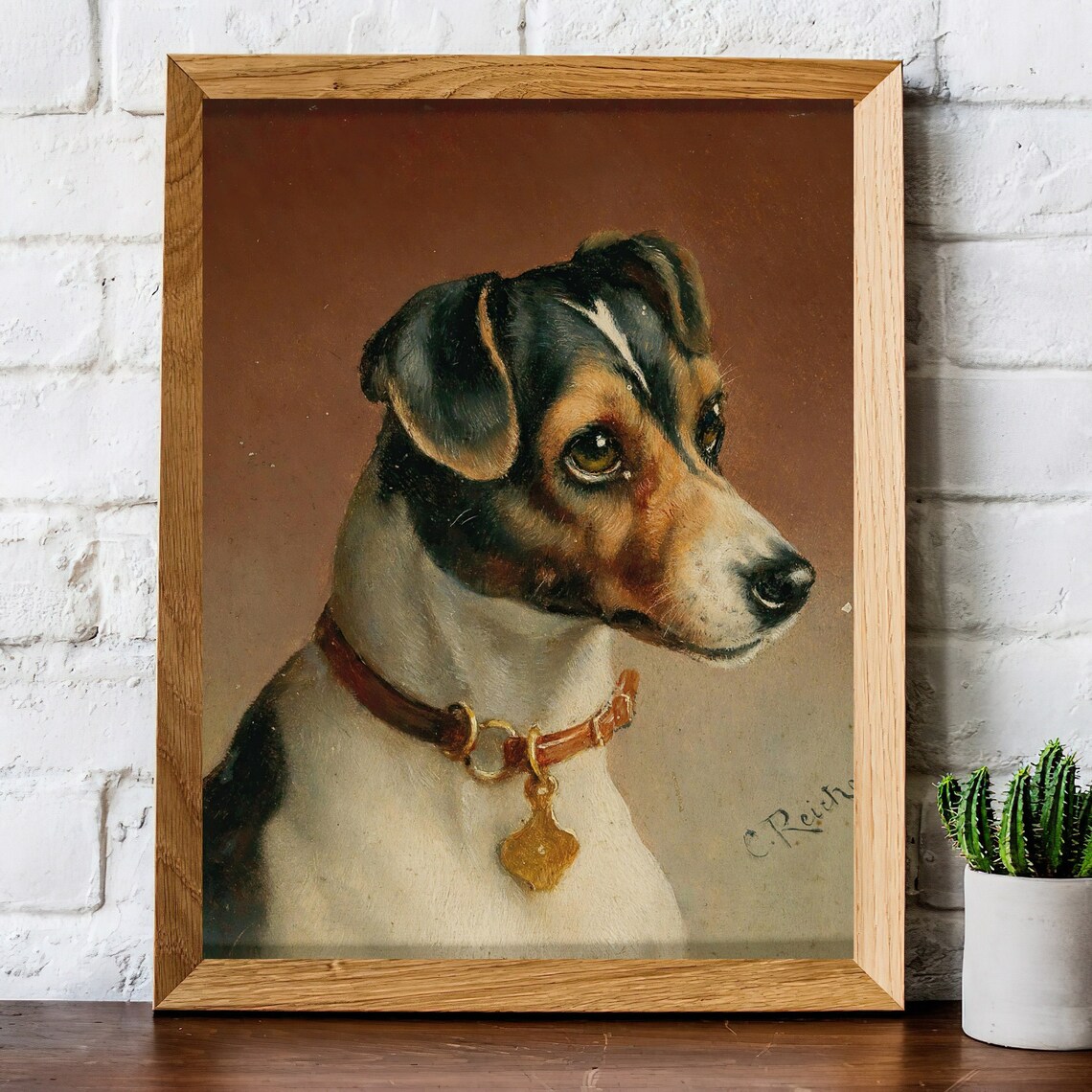 Vintage Dog Painting | Antique Animal Cute Artwork | Classic Canine ...