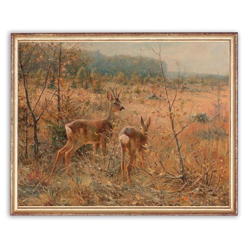 Vintage Deer Print - Etsy