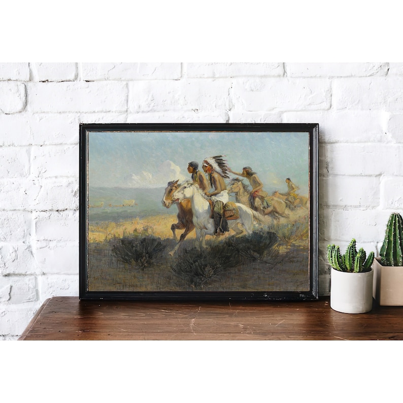 Vintage Western Painting Oil Horse Riders Painting Old - Etsy
