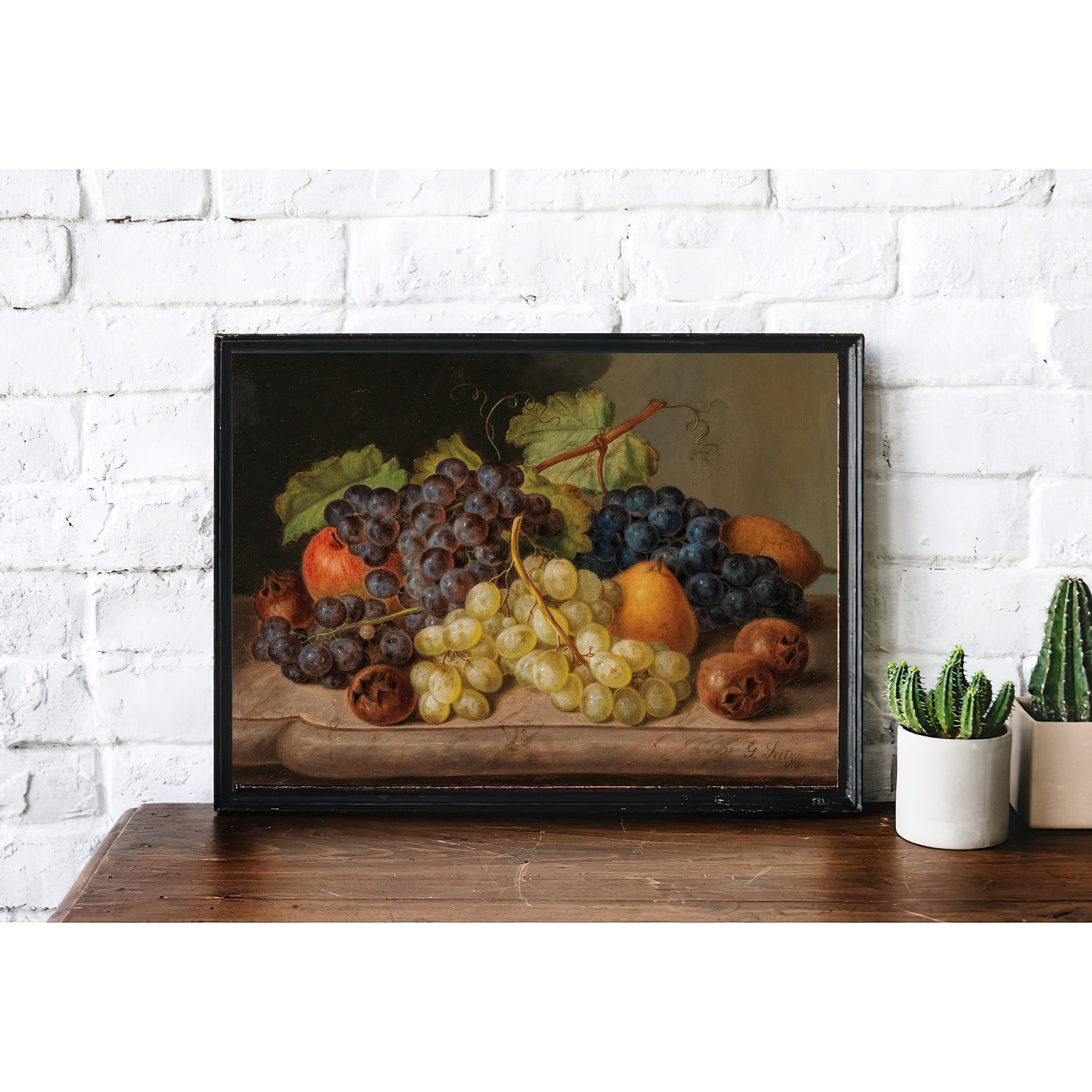 Vintage Obstkorb Gemälde | Vintage Öl Stillleben Gemälde | Obst auf ...