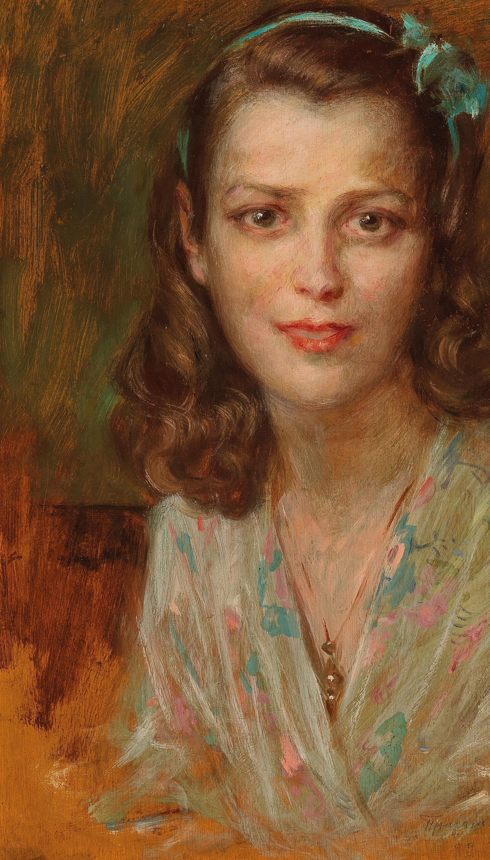 Vintage Girl Portrait Painting Vintage Woman Portrait - Etsy
