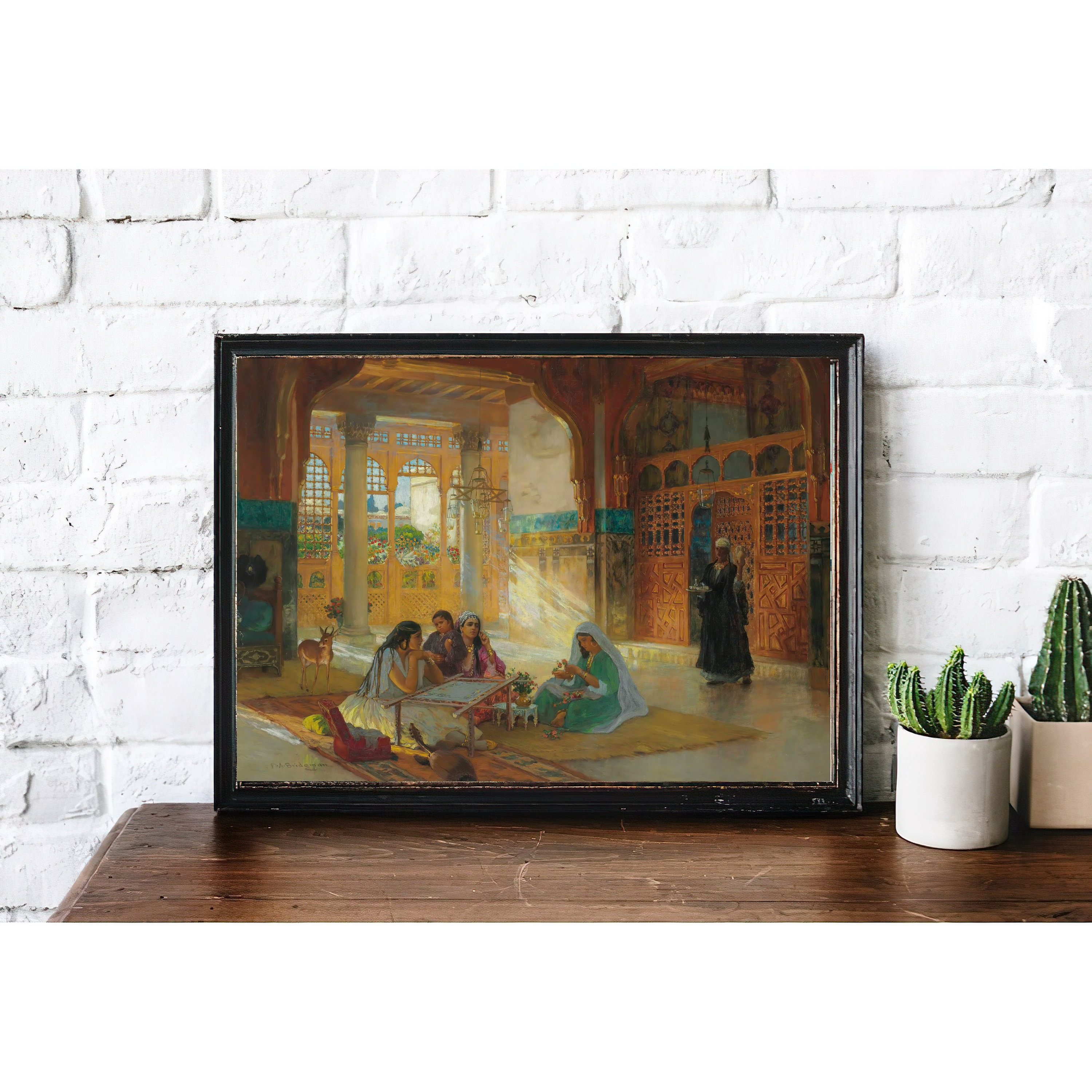 Vintage Muslim Middle Eastern Painting | Antique Palace Architecture ...