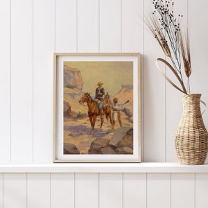 Vintage Old West Painting | Antique Native Americans Artwork | Classic ...