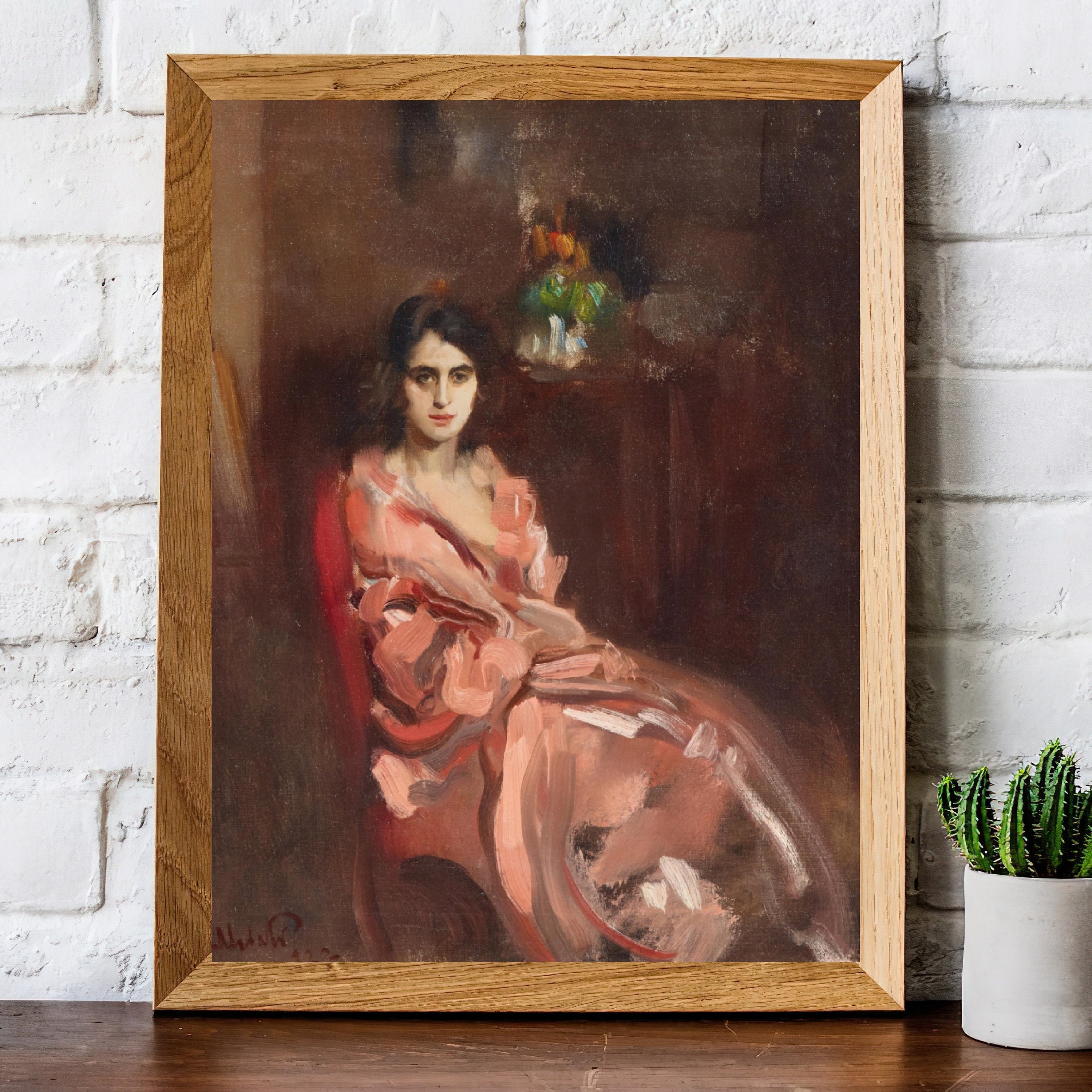 Vintage Girl Portrait Painting Vintage Woman Portrait Old | Etsy