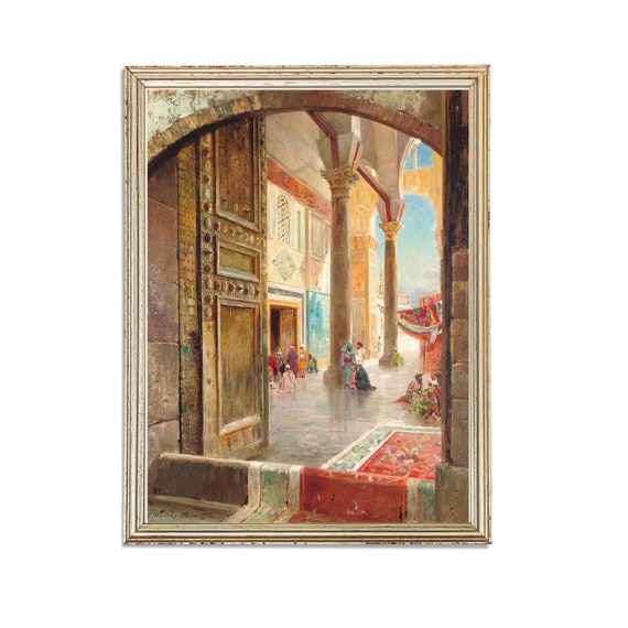 Islamic Oriental Painting Antique Middle Eastern Artwork - Etsy