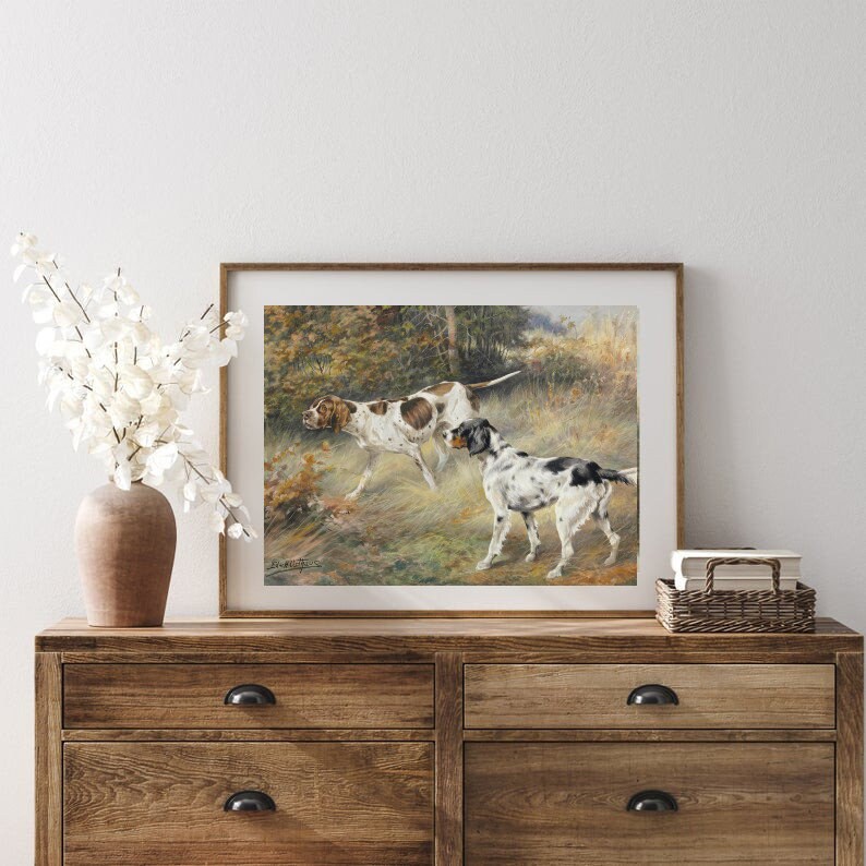 Vintage Pointer Dogs Painting Pointers Hunting Painting | Etsy