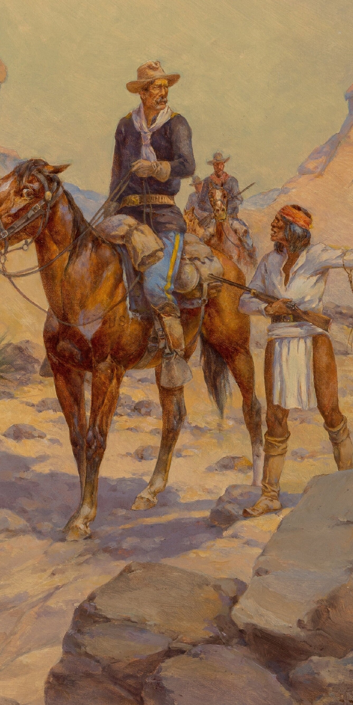 Vintage Old West Painting | Antique Native Americans Artwork | Classic ...