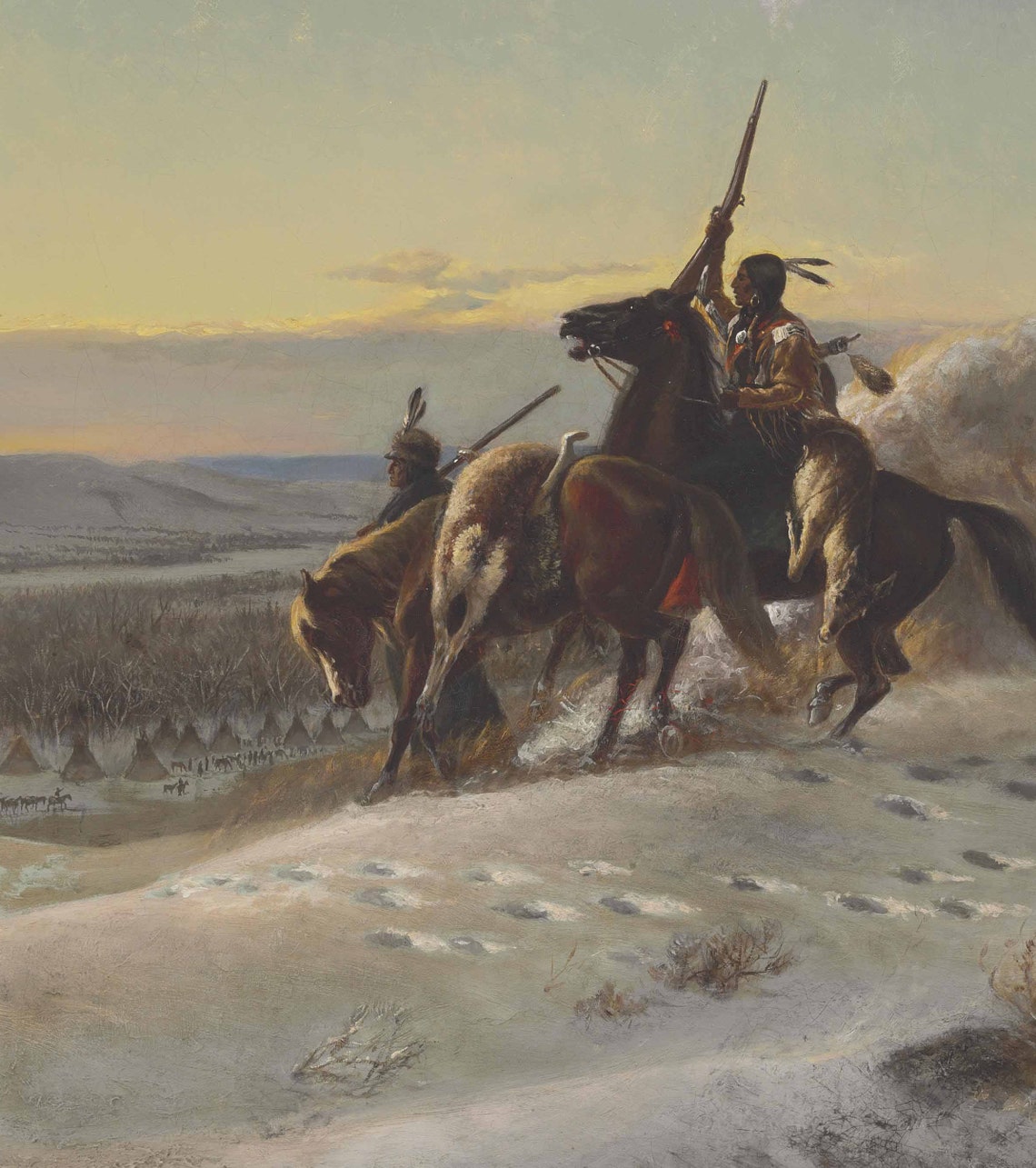 Native American Horse Riders Painting | 19th Century Western Art ...