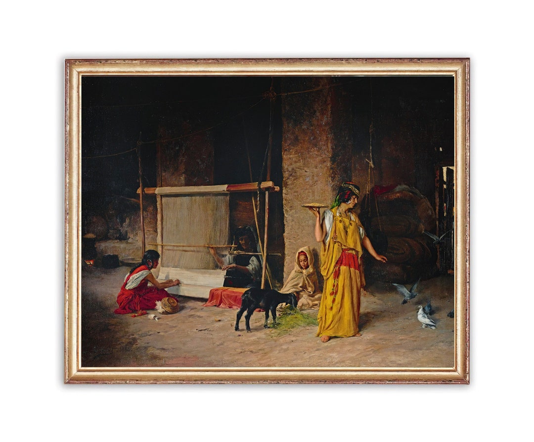 Vintage Arab Muslim Street Painting | Antique Middle East Artwork ...