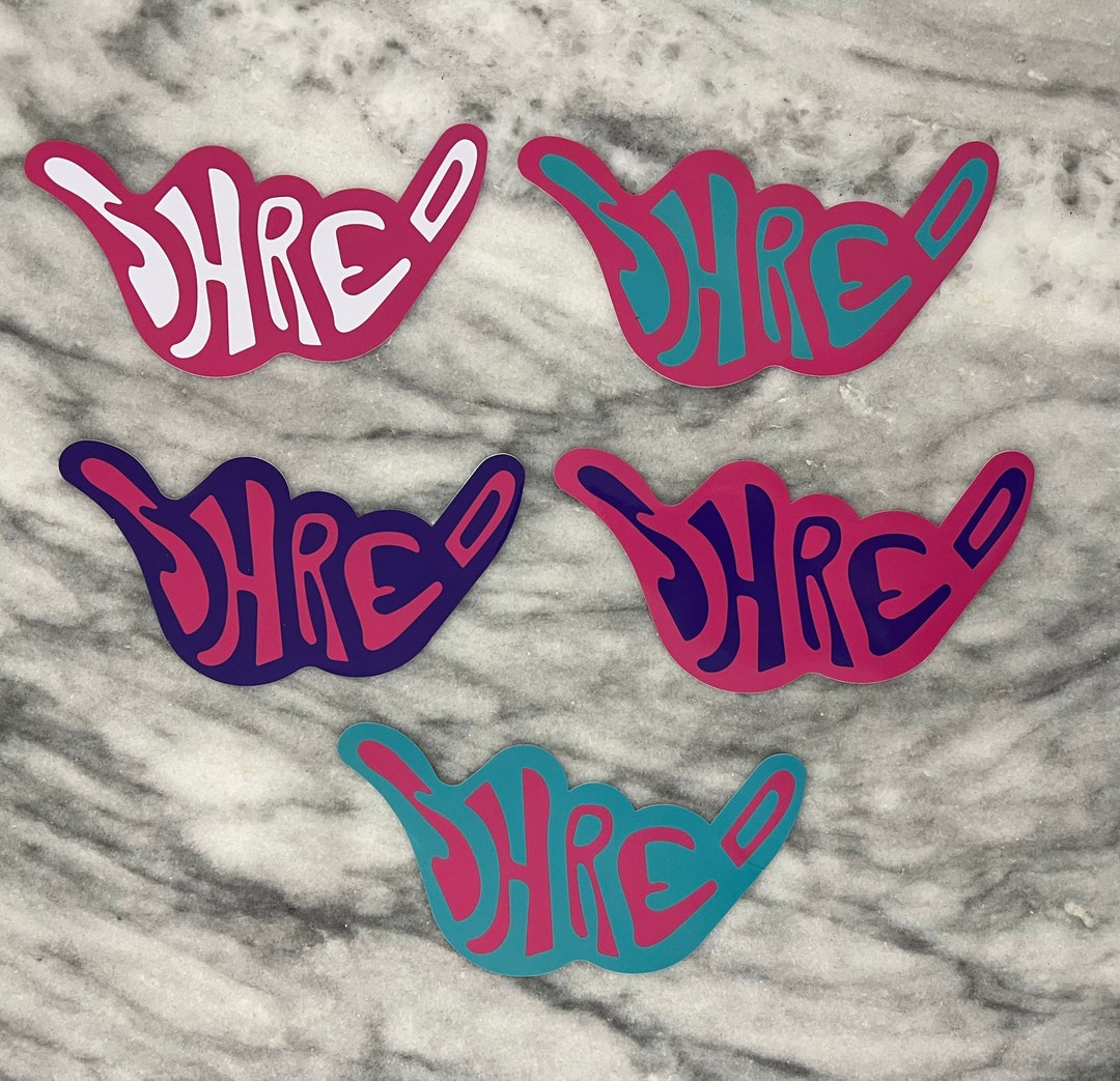 Pink Shreddelish Shaka Sticker Pack - Etsy
