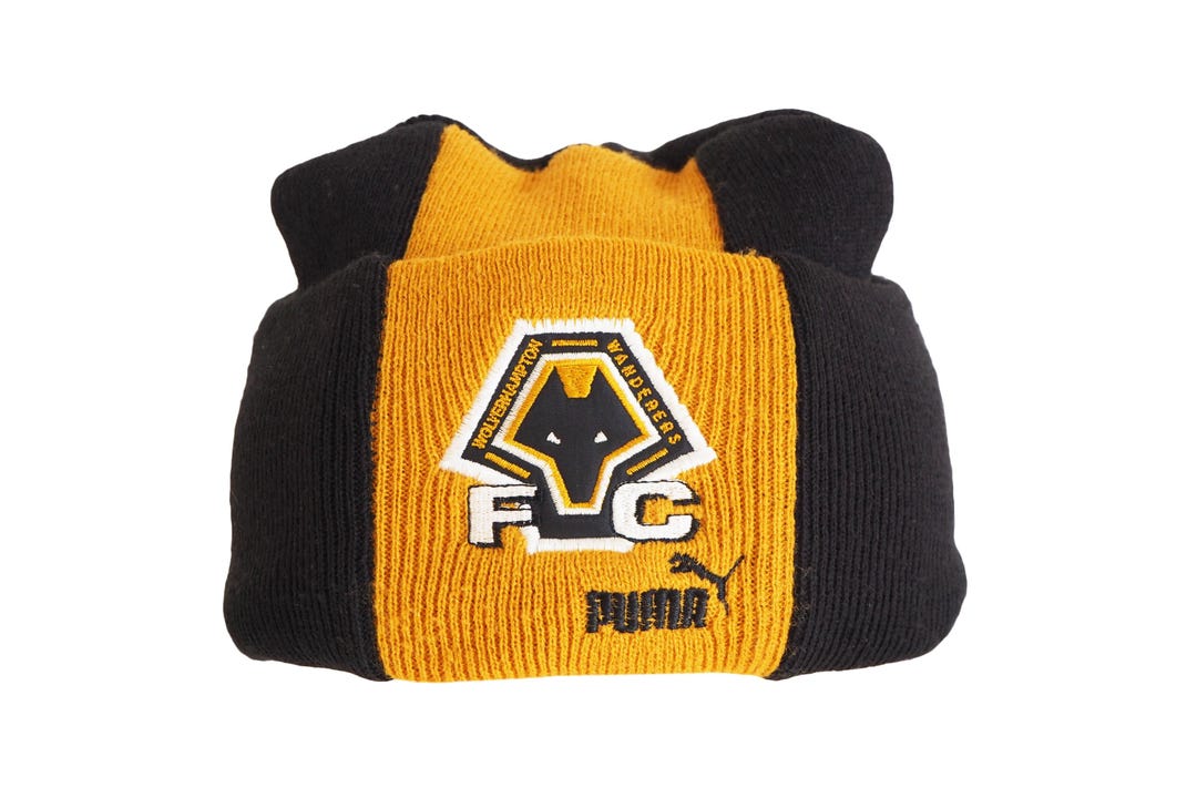Vintage Wolverhampton Wanderers FC Puma Hat Winter Football Sport ...
