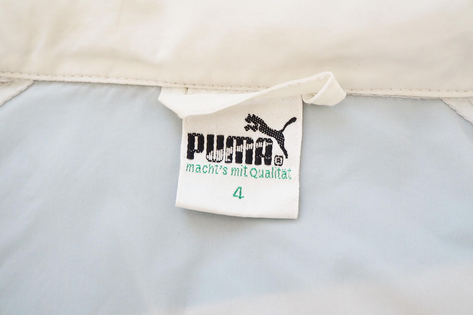 Vintage PUMA Jacket Size M 90s Classic Sport Windbreaker White Blue ...
