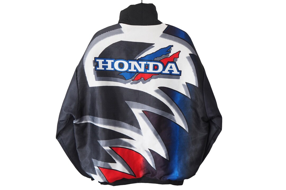 Vintage HONDA Racing Team Akito Jacket Full Zip Size XL/XXL 90s Moto ...