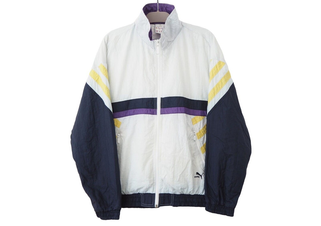 Vintage PUMA Track Jacket Full Zip Size M 90s Classic Sport Windbreaker ...
