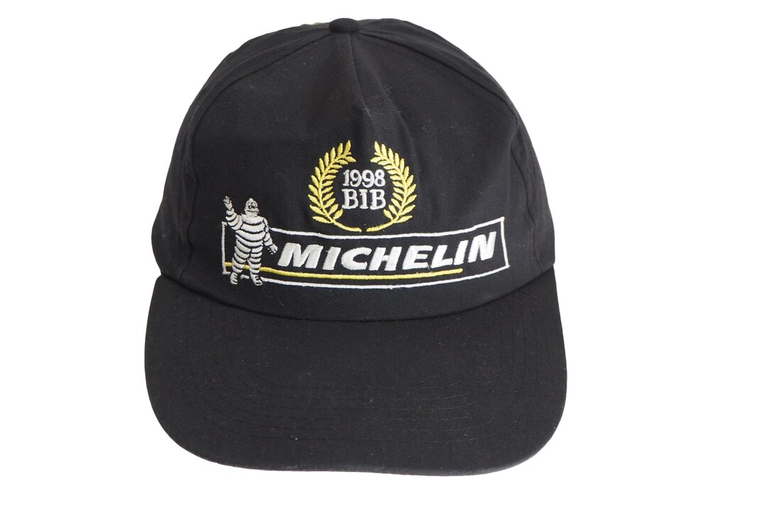 Vintage Michelin BIB 1998 Racing Cap Big Logo Hat 90's Tires Black ...