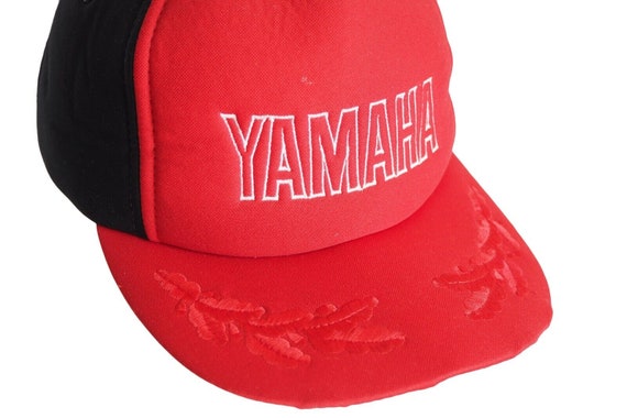 Vintage YAMAHA Racing Cap big logo red black 90's 80'… - Gem