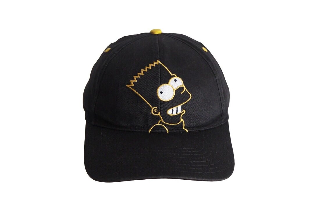 Vintage BART the Simpsons Cap Big Logo Black 90s Hat Cartoon USA Style ...
