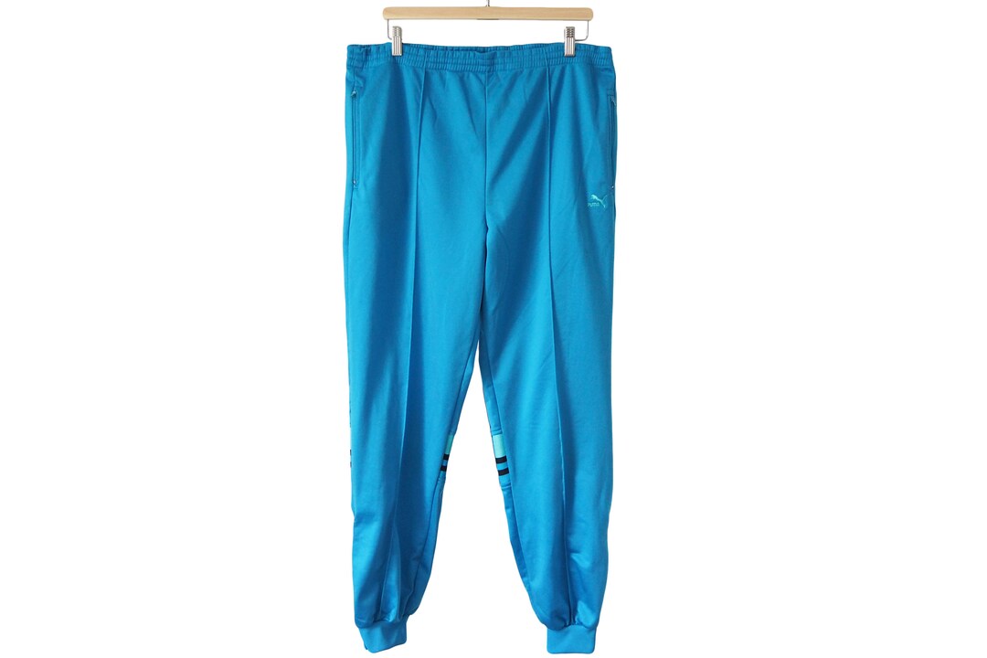 Vintage PUMA Track Pants 90's Sport Style Retro Trousers Size XL Blue ...