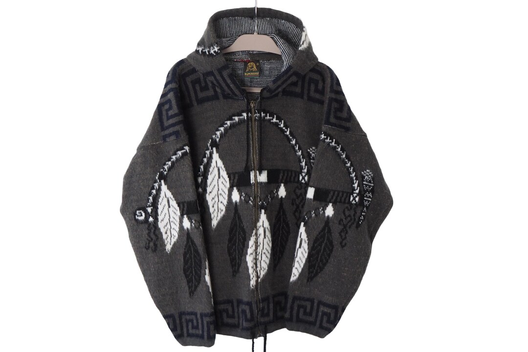 Vintage RUMINAHUI Sweater Full Zip Size XL Wool Collared Cardigan 90s ...