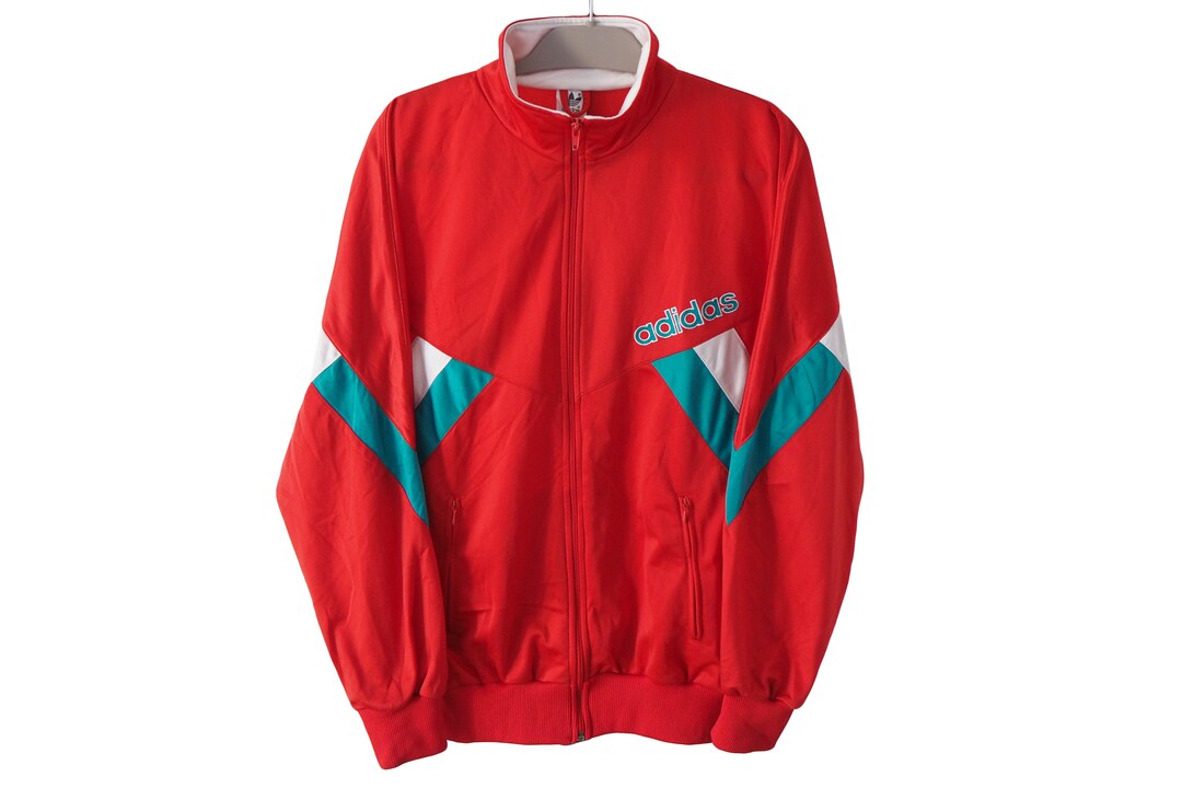 Vintage ADIDAS Track Jacket 90's Sport Retro Style Size L Windbreaker ...