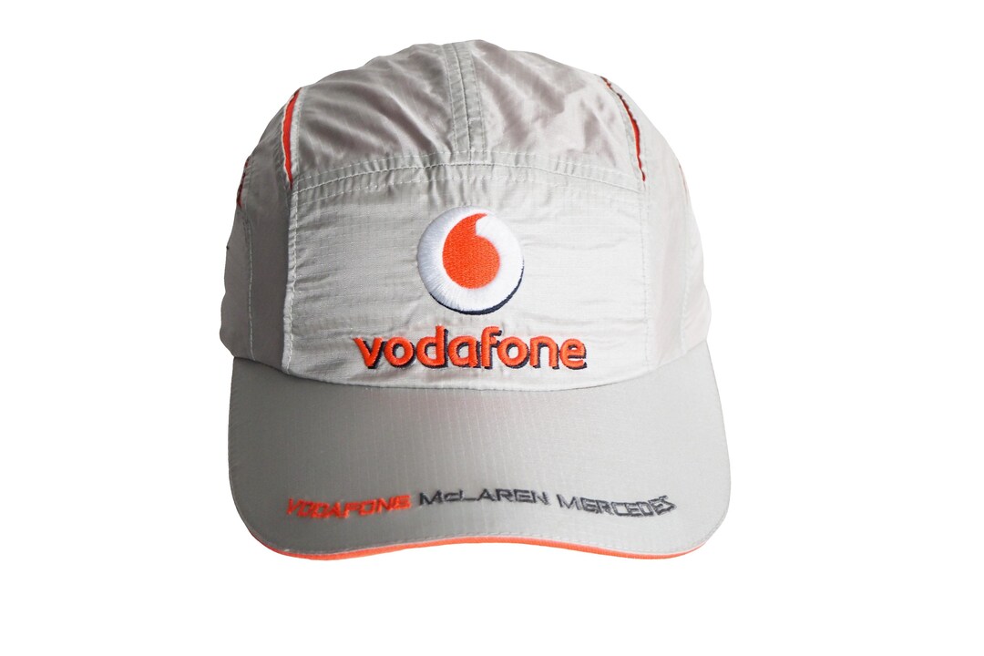 Vintage Vodafone Mclaren Mercedes Cap Hat Formula 1 Team 00s F1 Silver ...