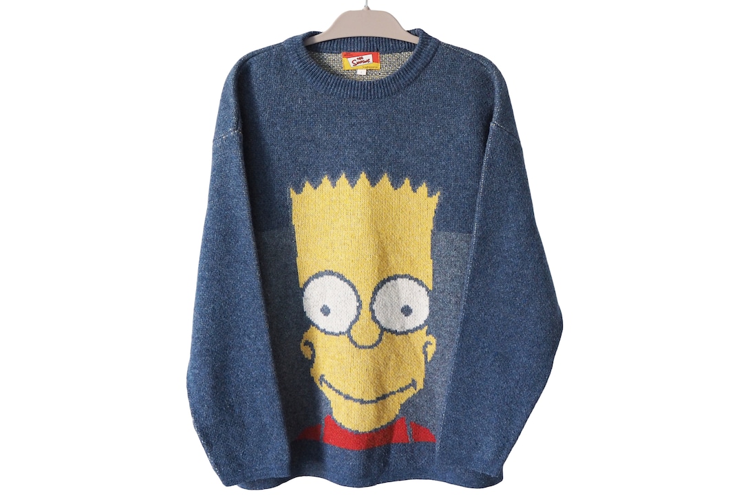 Vintage the Simpsons Bart Sweater Big Logo Blue Size L/XL 2003 Winter ...