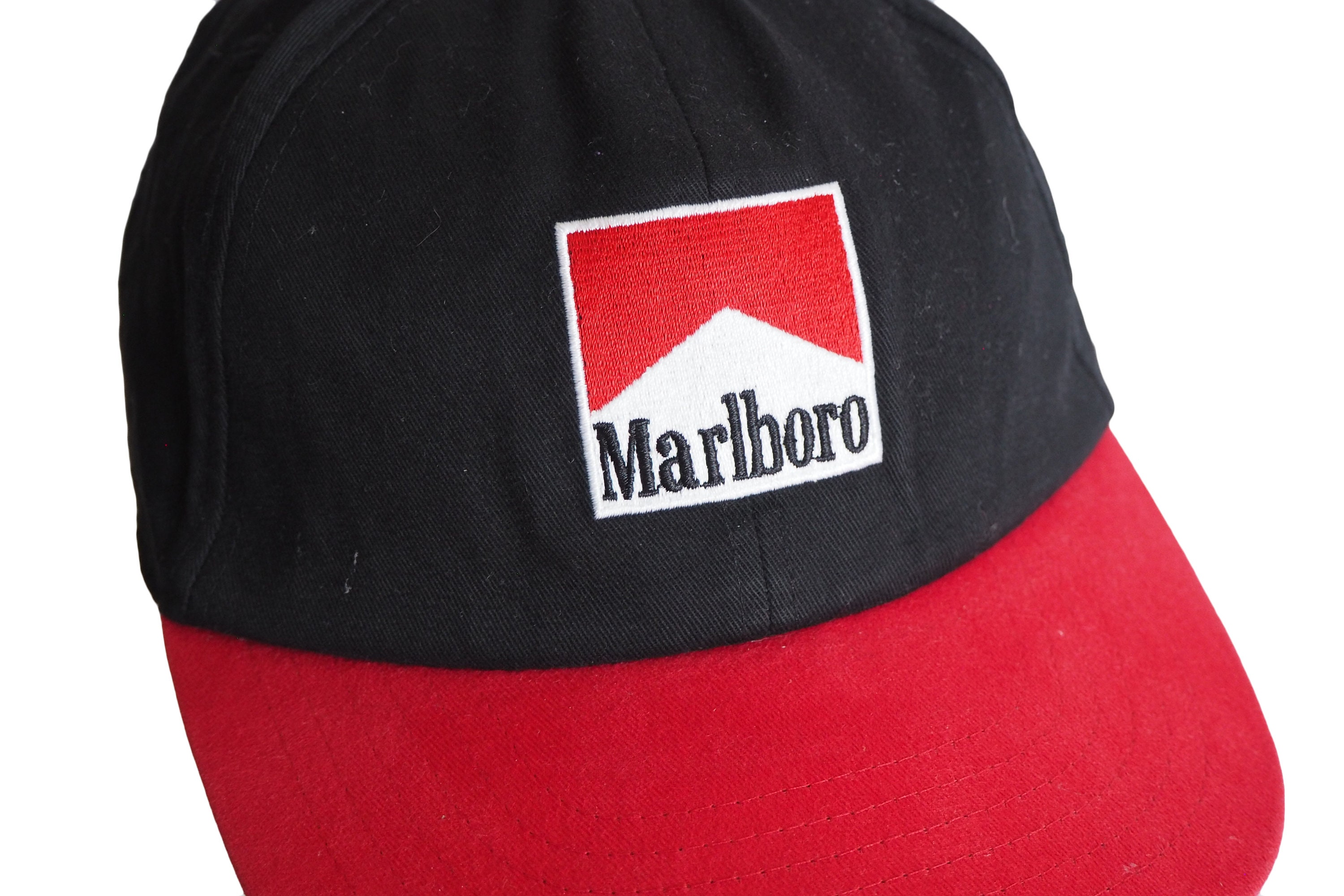 Vintage MARLBORO Cap Big Logo Black Red 90's Cigarettes - Etsy