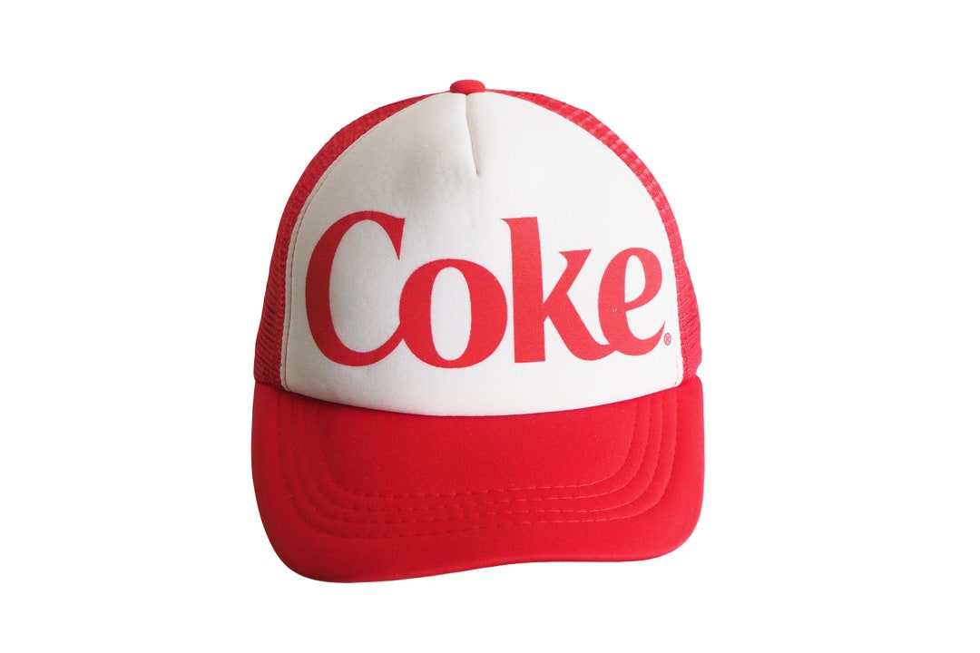 Vintage Coca-cola Trucker Cap Big Logo Hat 90s Red White USA Brand ...
