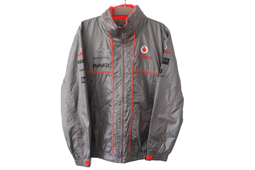 Vintage Vodafone Mclaren Mercedes F1 Team Jacket Racing Silver Size M ...