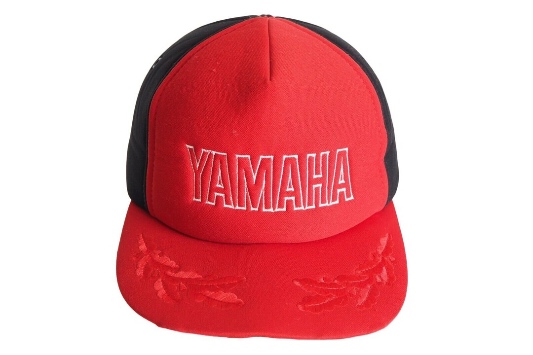 Vintage YAMAHA Racing Cap Big Logo Red Black 90's 80's Moto GP ...