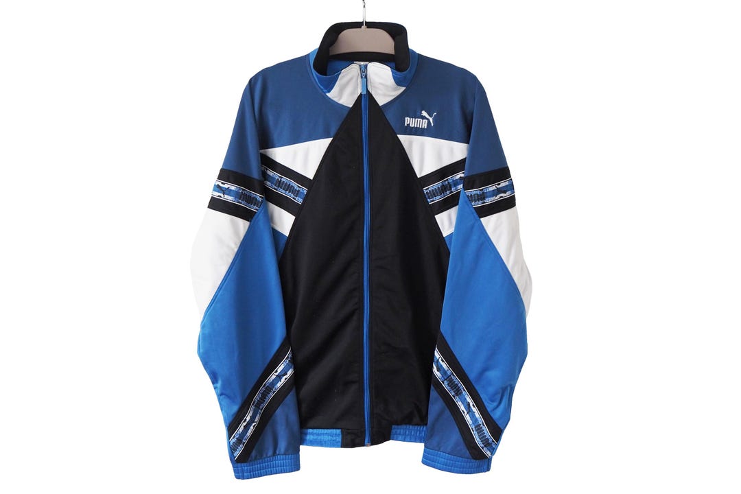 Vintage PUMA Track Jacket Full Zip Size XXL Blue 90s Classic Retro ...