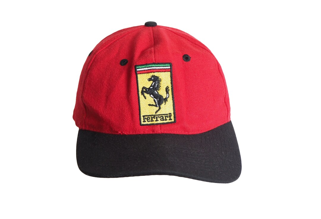 Vintage FERRARI Cap Big Logo Racing F1 Hat 90s Red Formula 1 Team ...