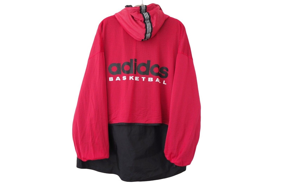 Vintage ADIDAS Basketball Jacket Reversible Double Sided Size XL Red ...