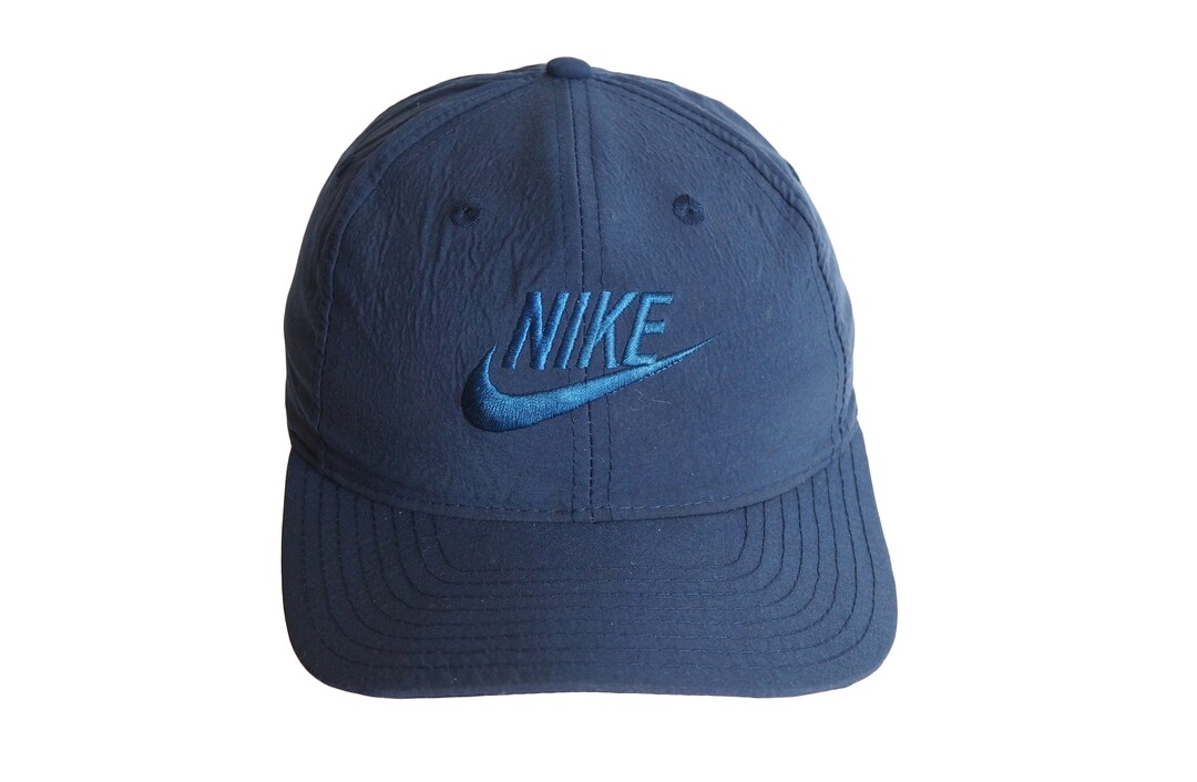 Vintage NIKE Cap Blue 90s Style Big Logo Hat - Etsy