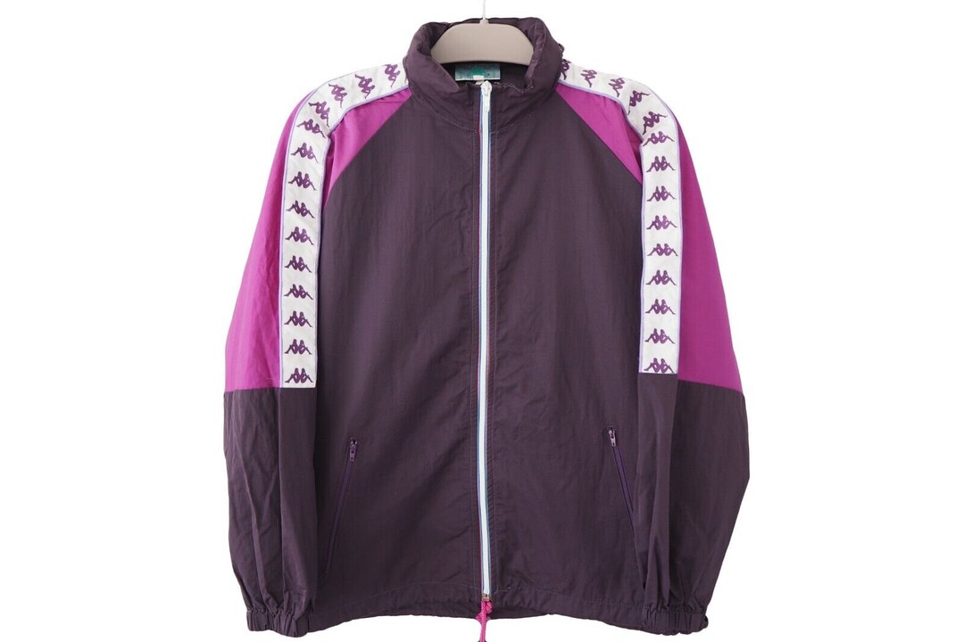 Vintage KAPPA Jacket Full Sleeve Logo Size S Purple 90s Sport ...