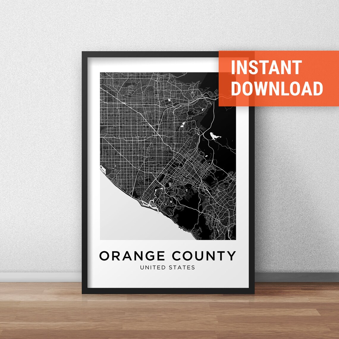 Orange County Map Print, Orange County Map Download, City Map Orange ...