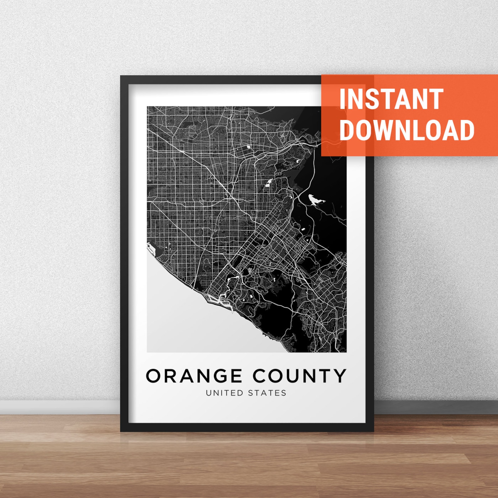 Orange County Map Print, Orange County Map Download, City Map Orange ...
