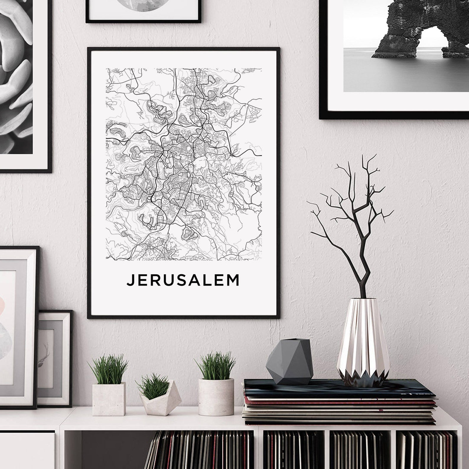 Jerusalem Map Print Jerusalem Map Download City Map - Etsy