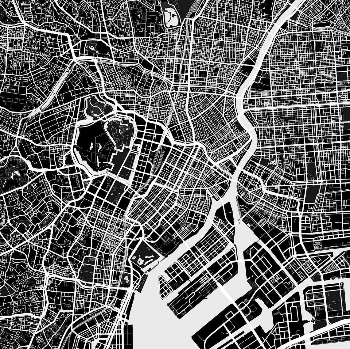 Tokyo Map Print Tokyo Map Download City Map Tokyo Tokyo - Etsy