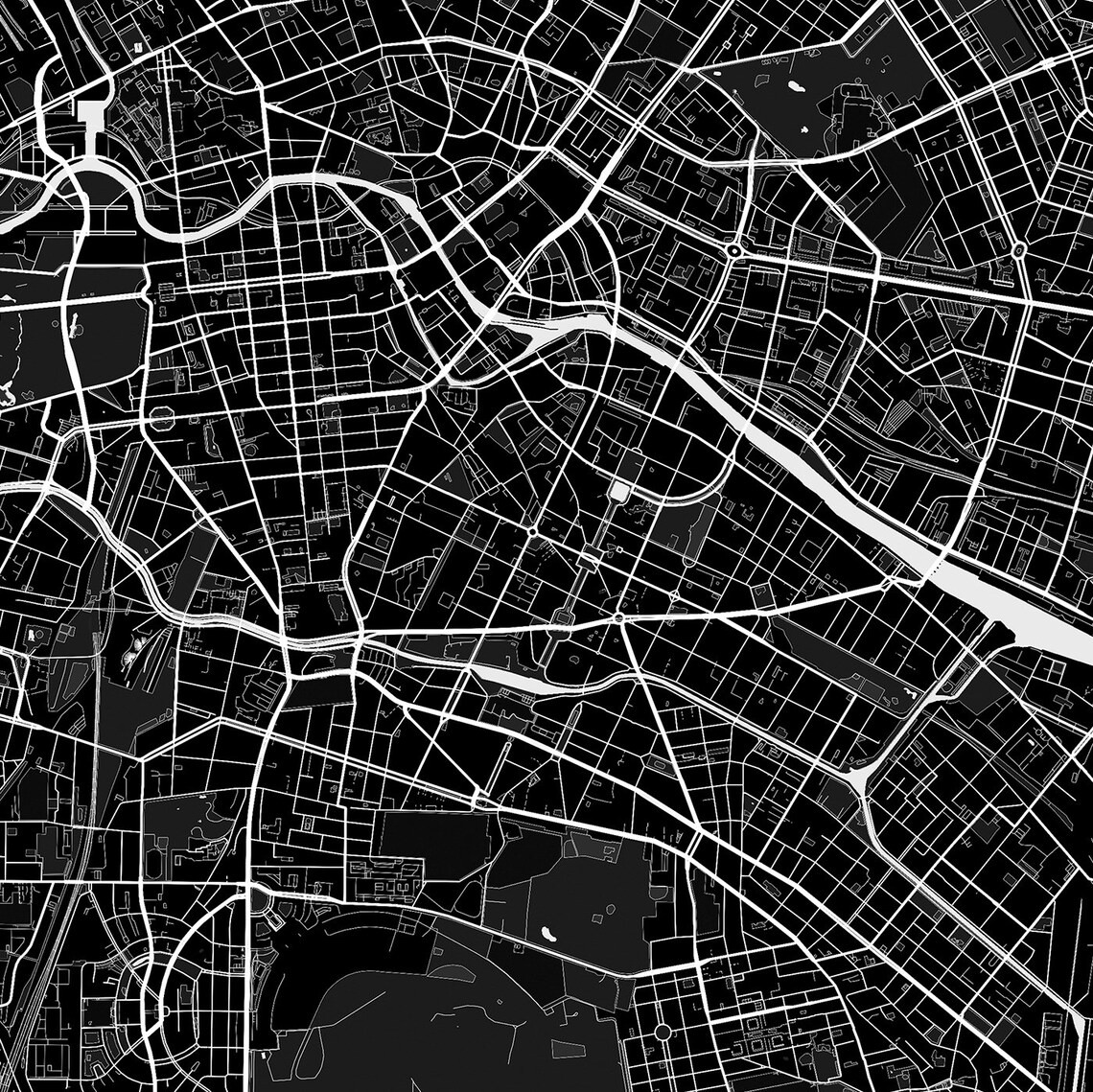 Berlin Map Print Printable Berlin Map Berlin City Map - Etsy