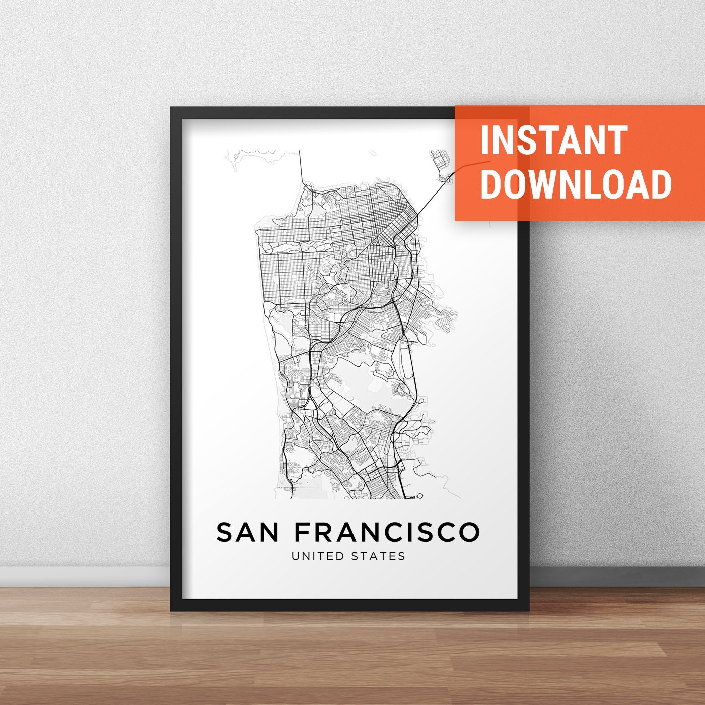 San Francisco Map Print San Francisco Map Download City Map - Etsy