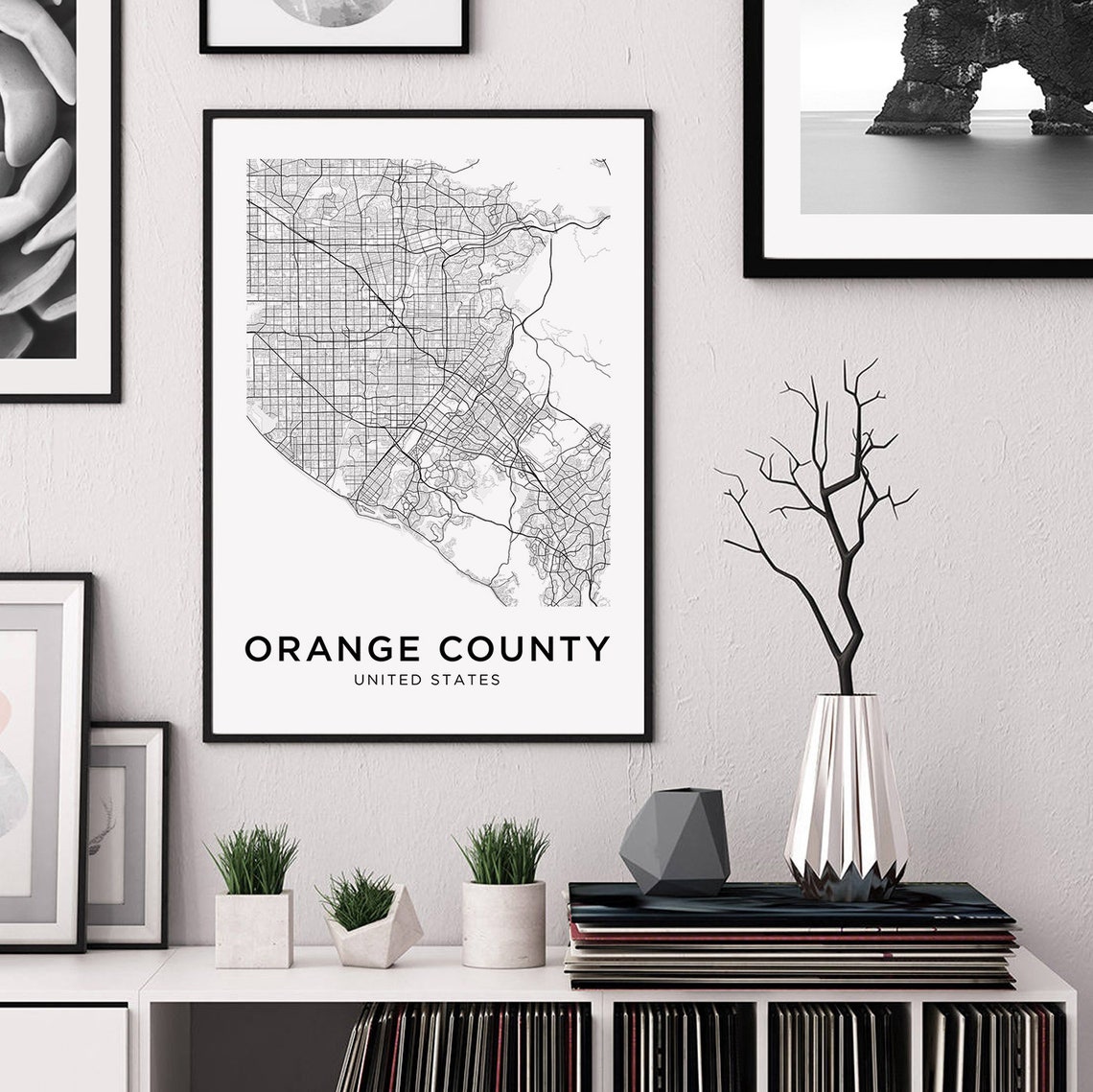 Orange County Map Print Orange County Map Download City Map - Etsy
