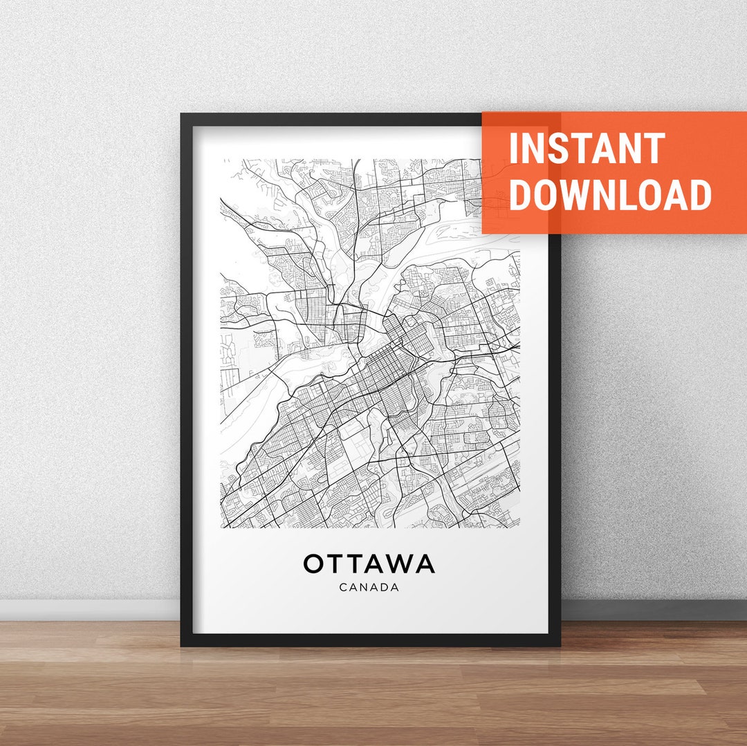 Ottawa Map Print, Ottawa Map Download, City Map Ottawa, Ottawa Street ...